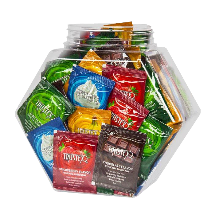 Trustex® Assorted Flavors Lubricant 6ml Foil Packs, Bowl of 144 ...