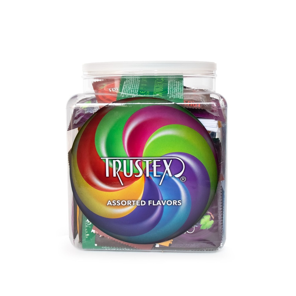 Trustex Assorted Flavors Condoms, Bowl of 144 | Global Protection Corp.